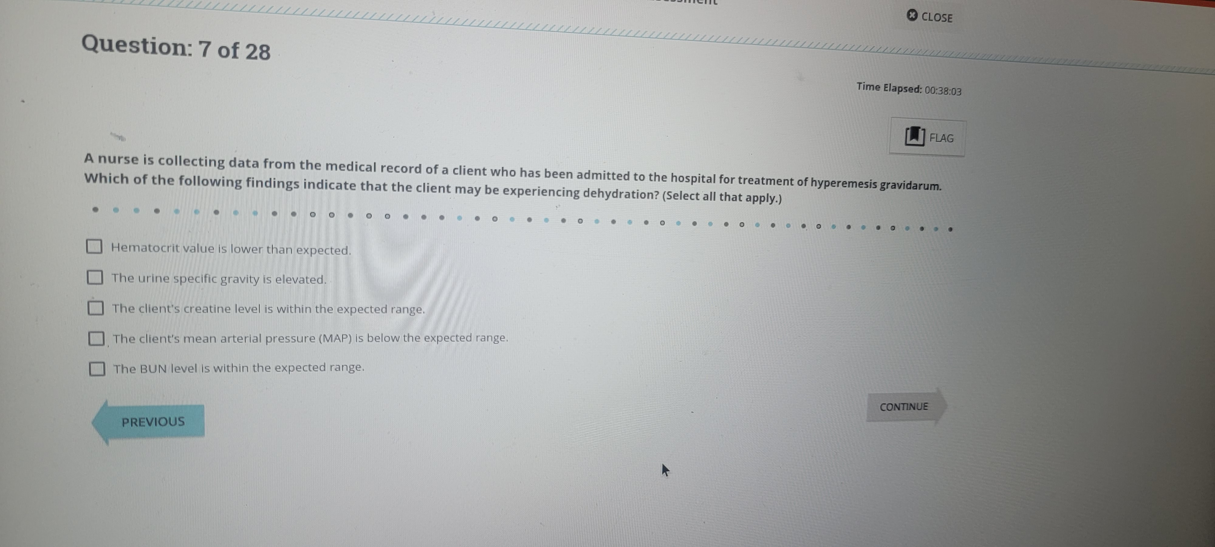 Solved Question: 7 ﻿of 28A nurse is collecting data from the | Chegg.com