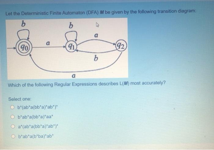 Solved Let the Deterministic Finite Automaton (DFA) M be | Chegg.com
