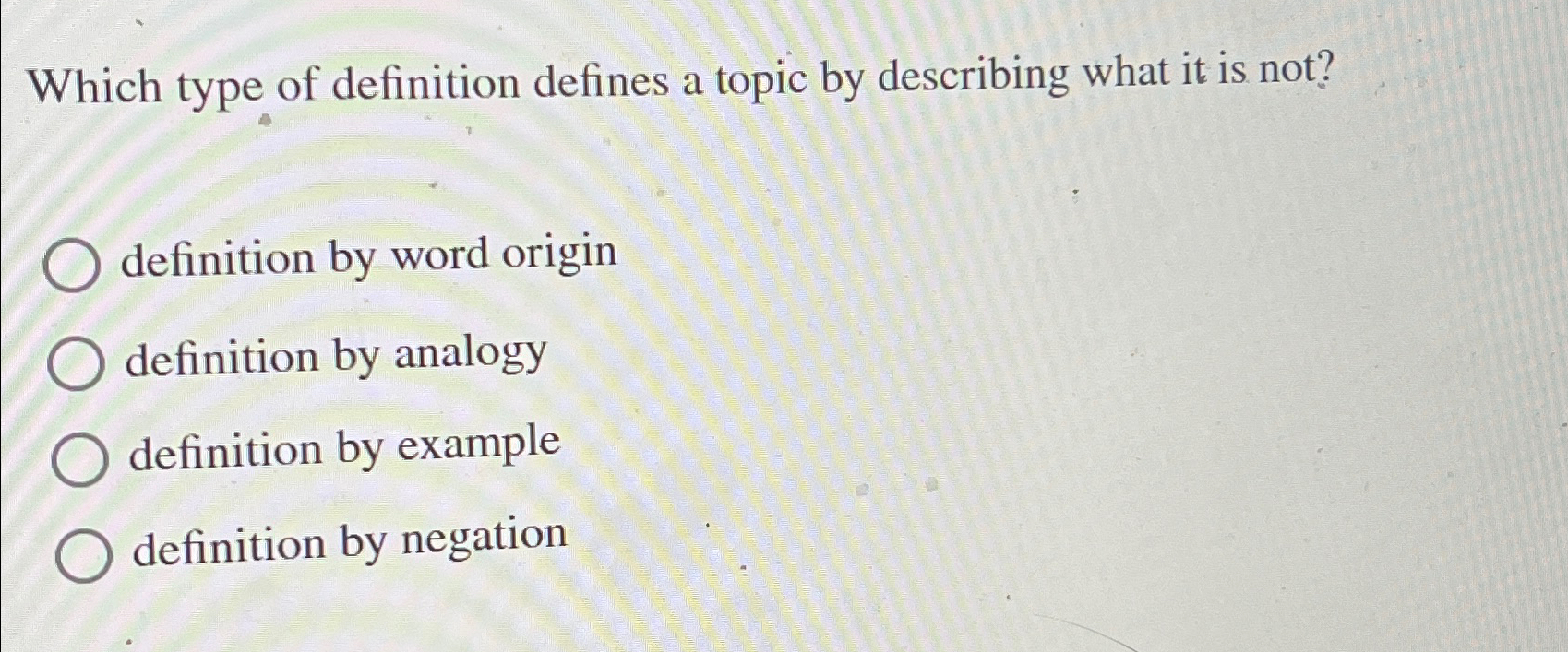 Solved Which type of definition defines a topic by | Chegg.com