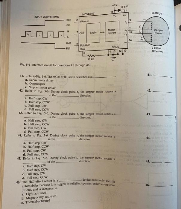Solved .5 V 3-5V OUTPUT MC3479 IC V. 3 L L Motor 2 L 15 . 4 | Chegg.com