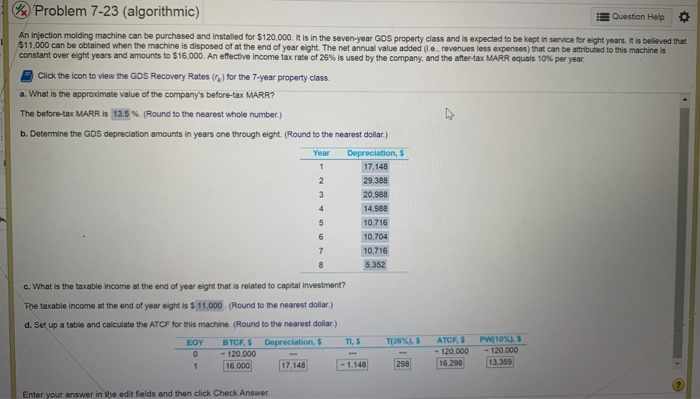 Solved % Problem 7-23 (algorithmic) Question Help An | Chegg.com