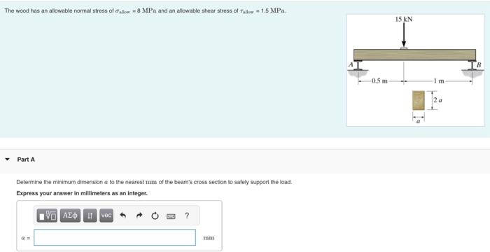 Solved The wood has an allowable normal stress of σallow | Chegg.com Solved The wood has an allowable normal stress of σallow | Chegg.com