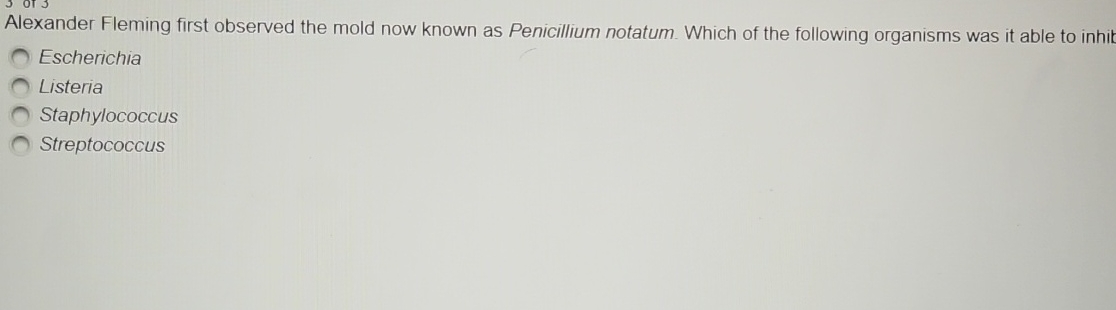 Solved Alexander Fleming first observed the mold now known | Chegg.com
