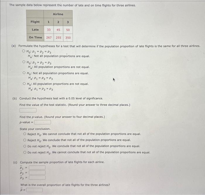Solved The sample data below represent the number of late | Chegg.com