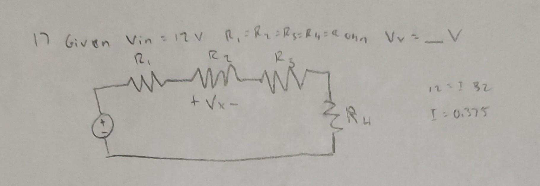 Solved 17 Givun Vin =12∨R1=R2=R5=R4=& orn VV=… 12=132 | Chegg.com