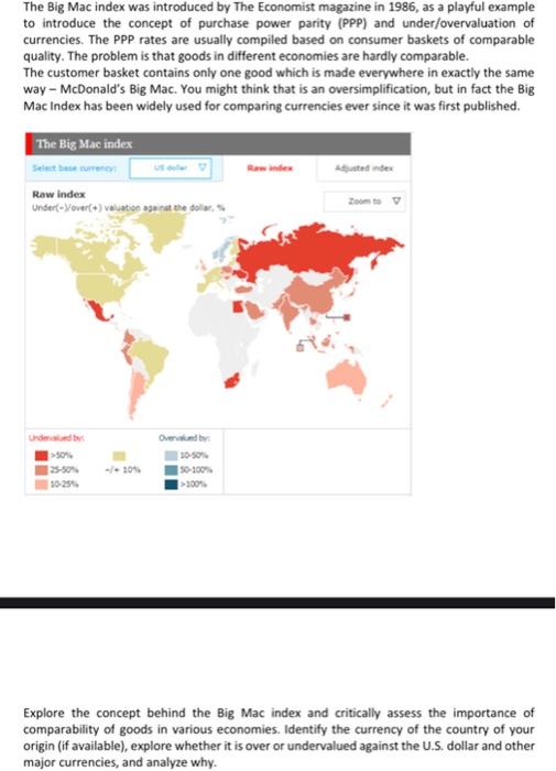 Solved The Big Mac index was introduced by The Economist | Chegg.com