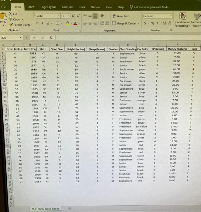 Solved File Home Insert Page Layout Formulas Data Review | Chegg.com