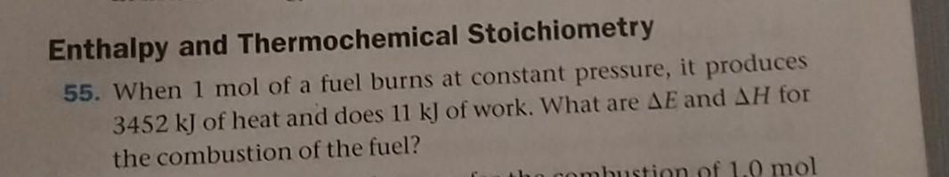 Solved Enthalpy and Thermochemical Stoichiometry 55. When 1 | Chegg.com