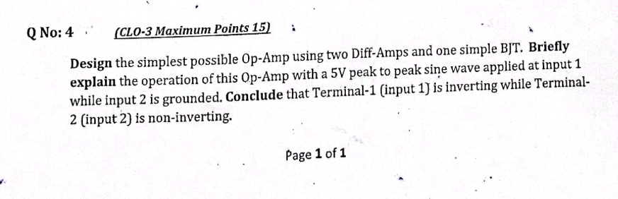 Solved Q No: 4(CLO-3 ﻿Maximum Points 15) ﻿:Design the | Chegg.com