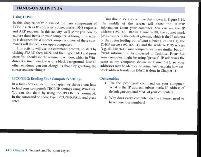 Solved HANDS-ON ACTIVITY 5A Using TCP/IP You should see a | Chegg.com