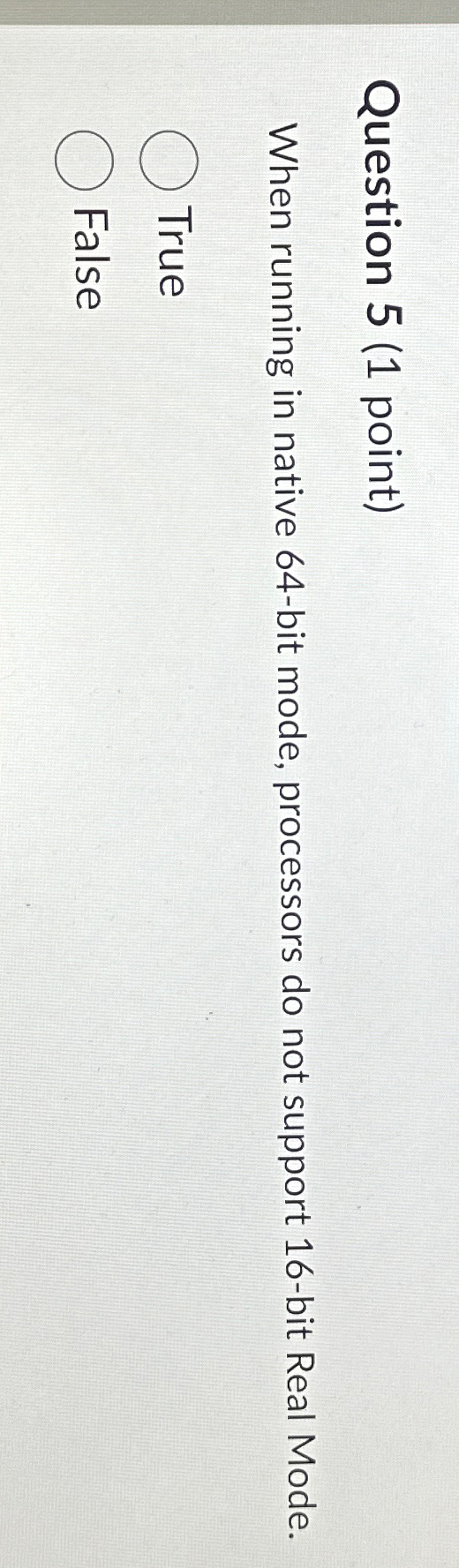 Solved Question 5 (1 ﻿point)When running in native 64-bit | Chegg.com