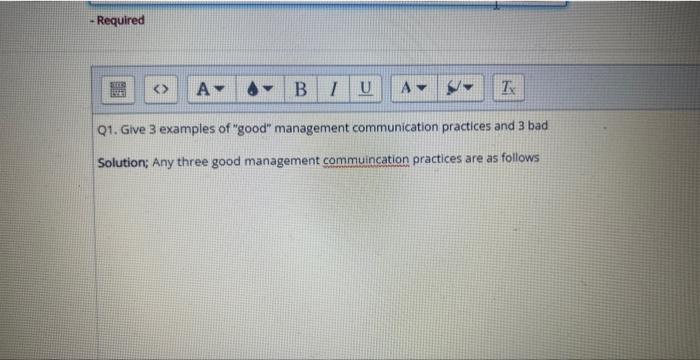 Solved Q1. Give 3 examples of "good" management | Chegg.com