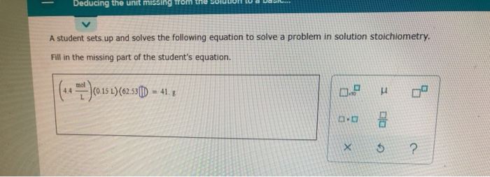 Solved Deducing the unit missing rom the A student sets up | Chegg.com