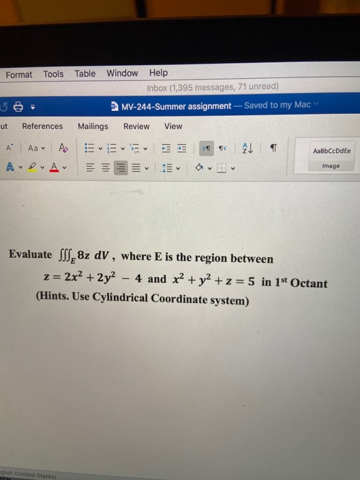Solved Format Tools Table Window Help Inbox (1,395 messages, | Chegg.com