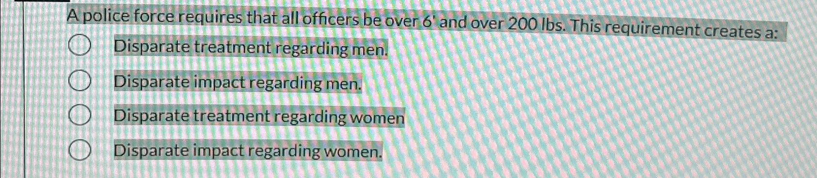 Solved A police force requires that all officers be over 6 | Chegg.com