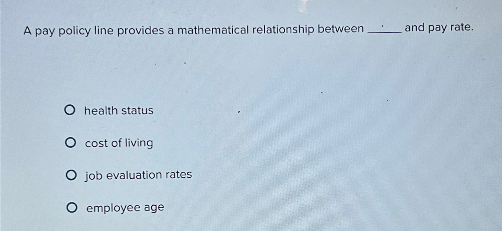Solved A pay policy line provides a mathematical | Chegg.com