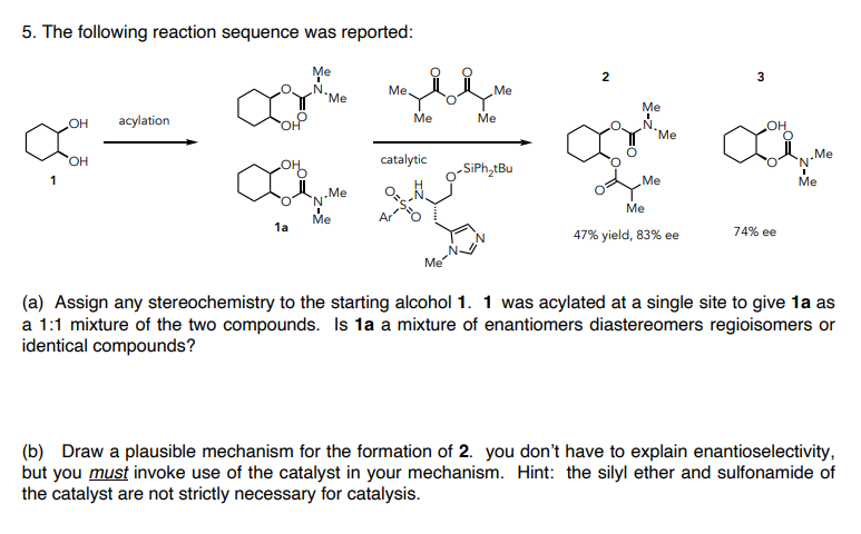 Solved 5. ﻿The following reaction sequence was reported:(a) | Chegg.com