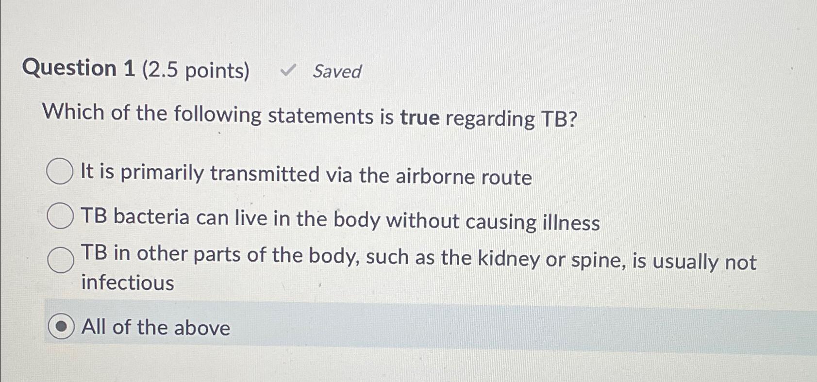 Solved Question 1 (2.5 ﻿points)SavedWhich of the following | Chegg.com