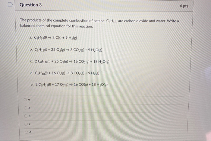 Write A Balanced Chemical Equation For The Complete Combustion Of ...
