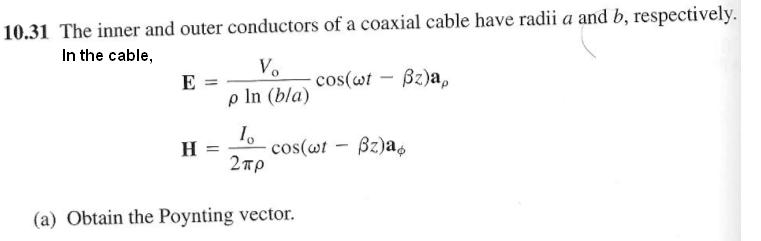 The inner and outer conductors of a coaxial cable | Chegg.com