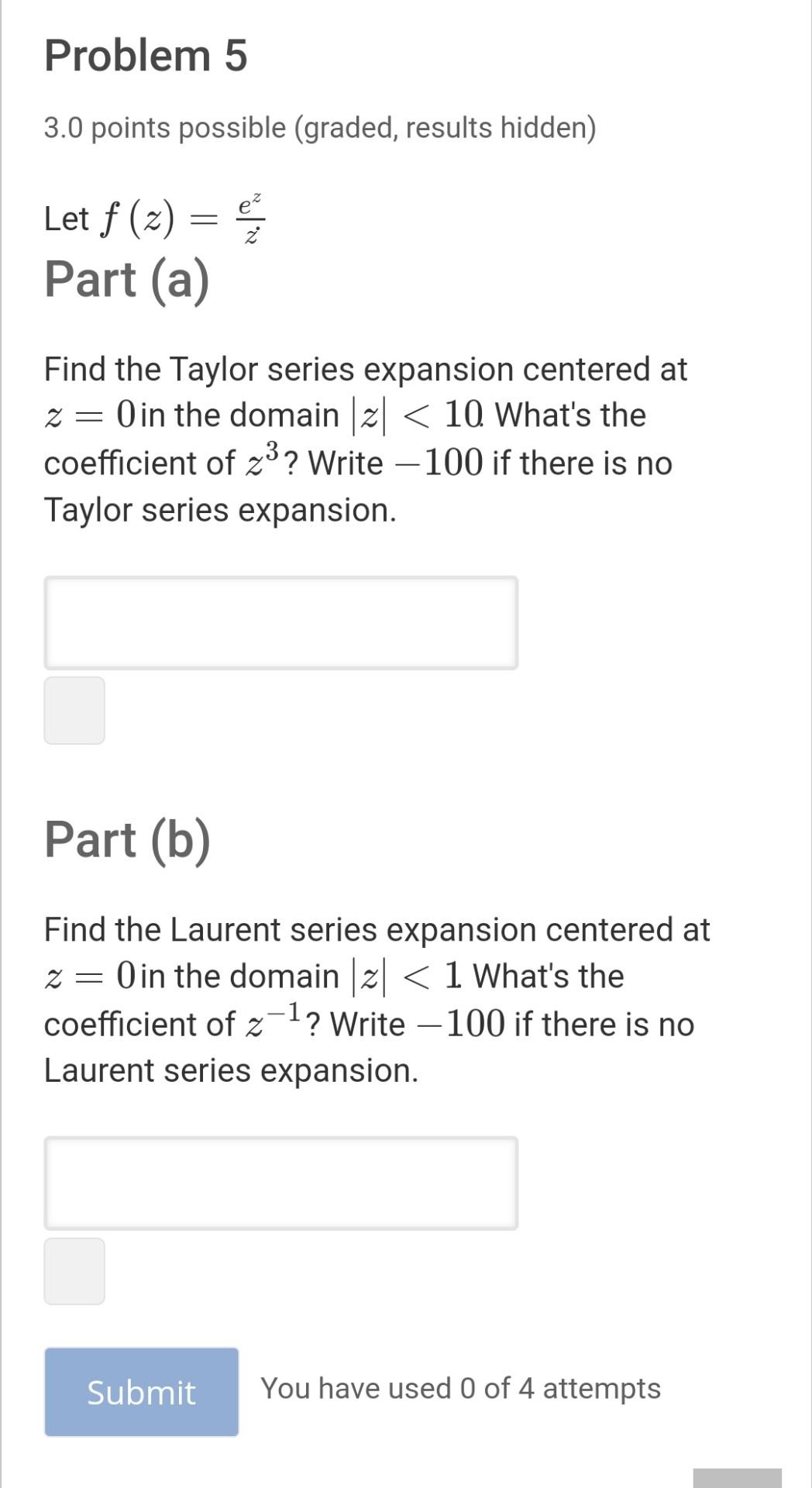 Solved Problem 4 3.0 points possible (graded, results | Chegg.com
