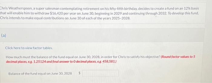 Solved Chris Weatherspoon, a super salesman contemplating | Chegg.com