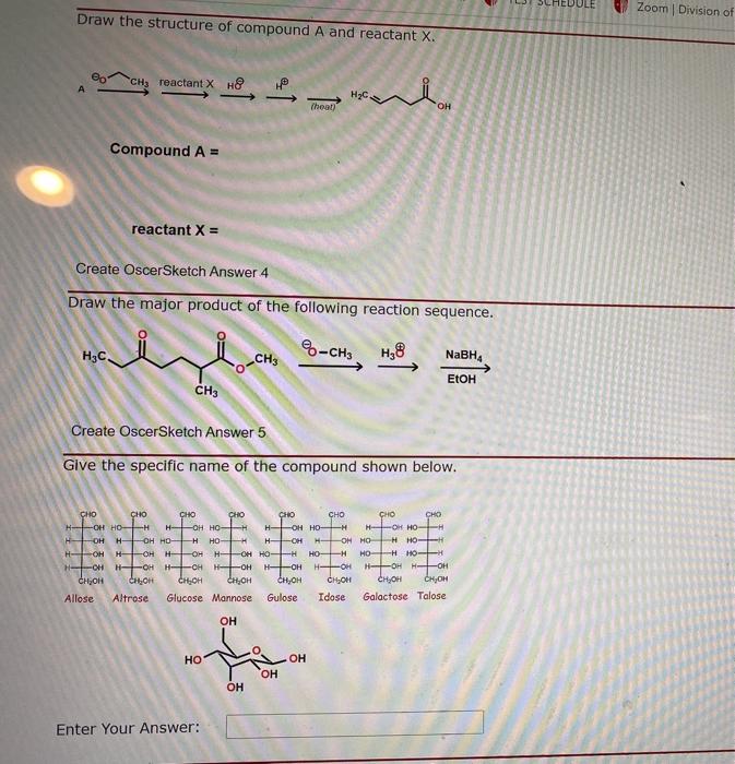 Zoom Division of Draw the structure of compound A and | Chegg.com