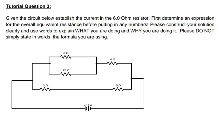 Solved Tutorial Question 3:Given the circuit below establish | Chegg.com