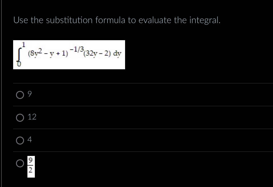 Solved Use the substitution formula to evaluate the | Chegg.com