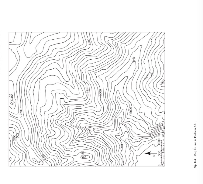Solved Problem 2.4 Figure G-5 is a topographic map. Points | Chegg.com