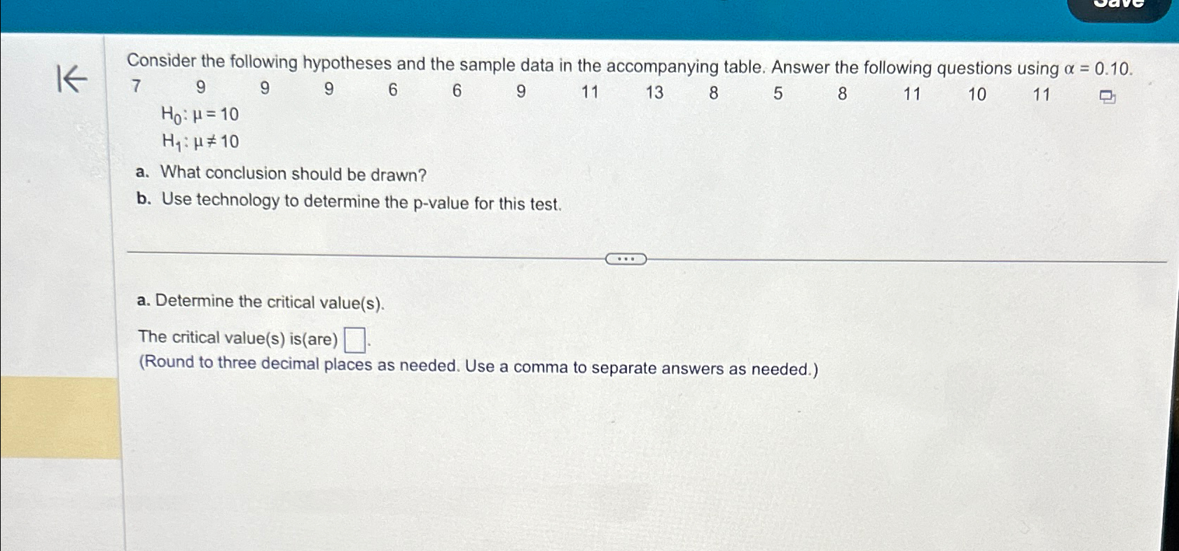 Consider the following hypotheses and the sample data | Chegg.com