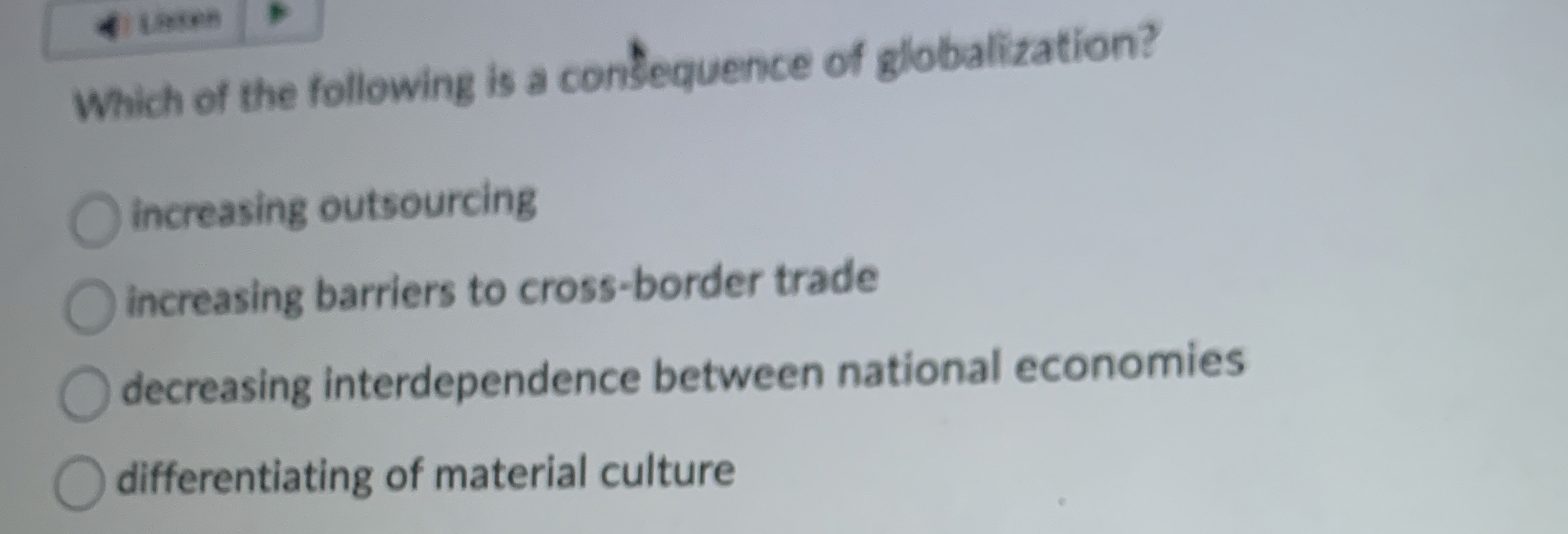 Solved BascenWhich of the following is a consequence of | Chegg.com
