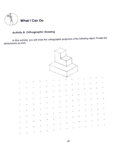 Solved What I Can Do Activity 8: Orthographic Drawing In | Chegg.com
