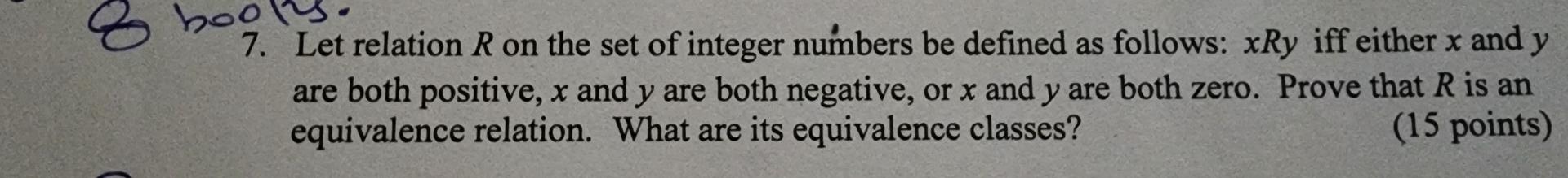Solved Let relation R on the set of integer numbers be | Chegg.com