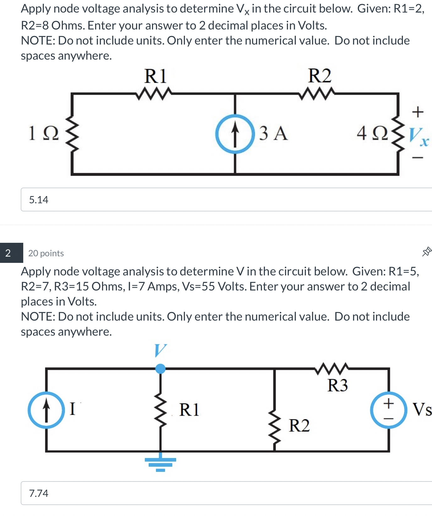 Solved PLEASE ANSWER BOTH ASAP Apply node voltage | Chegg.com