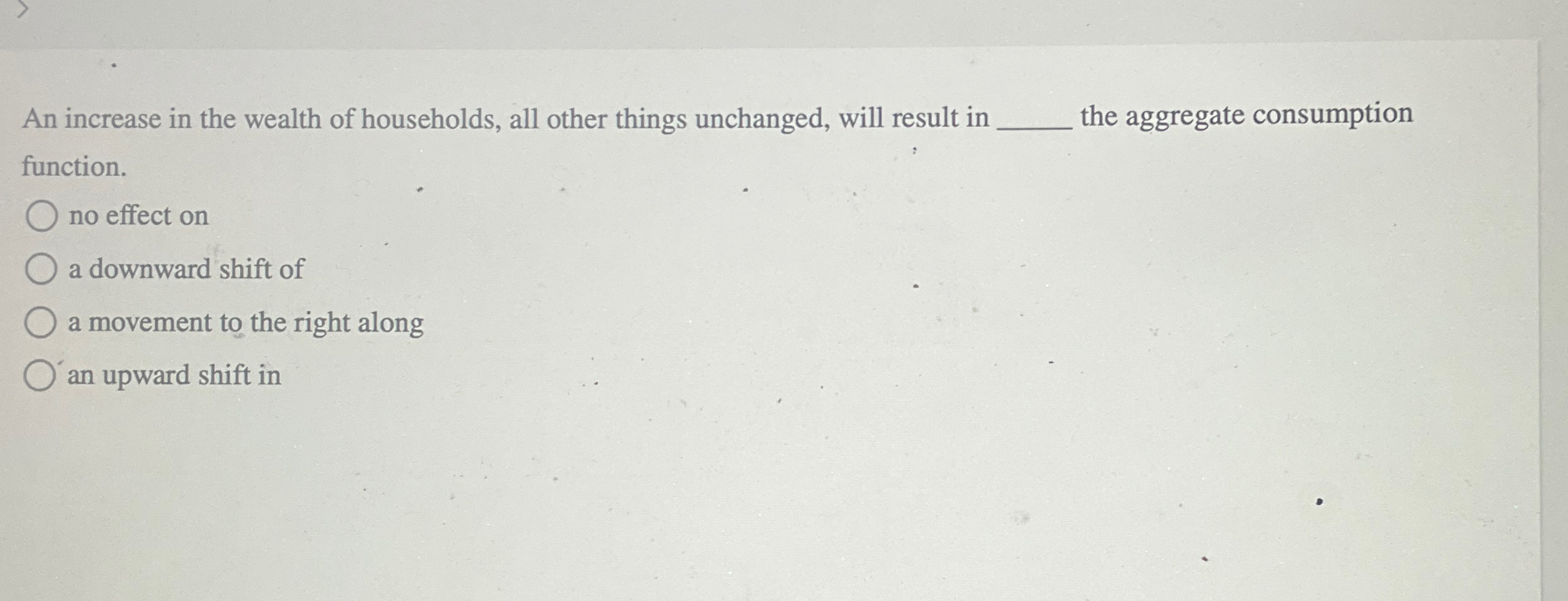 Solved An increase in the wealth of households, all other | Chegg.com