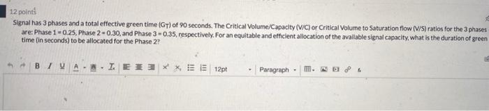 Solved 12 points Signal has 3 phases and a total effective | Chegg.com