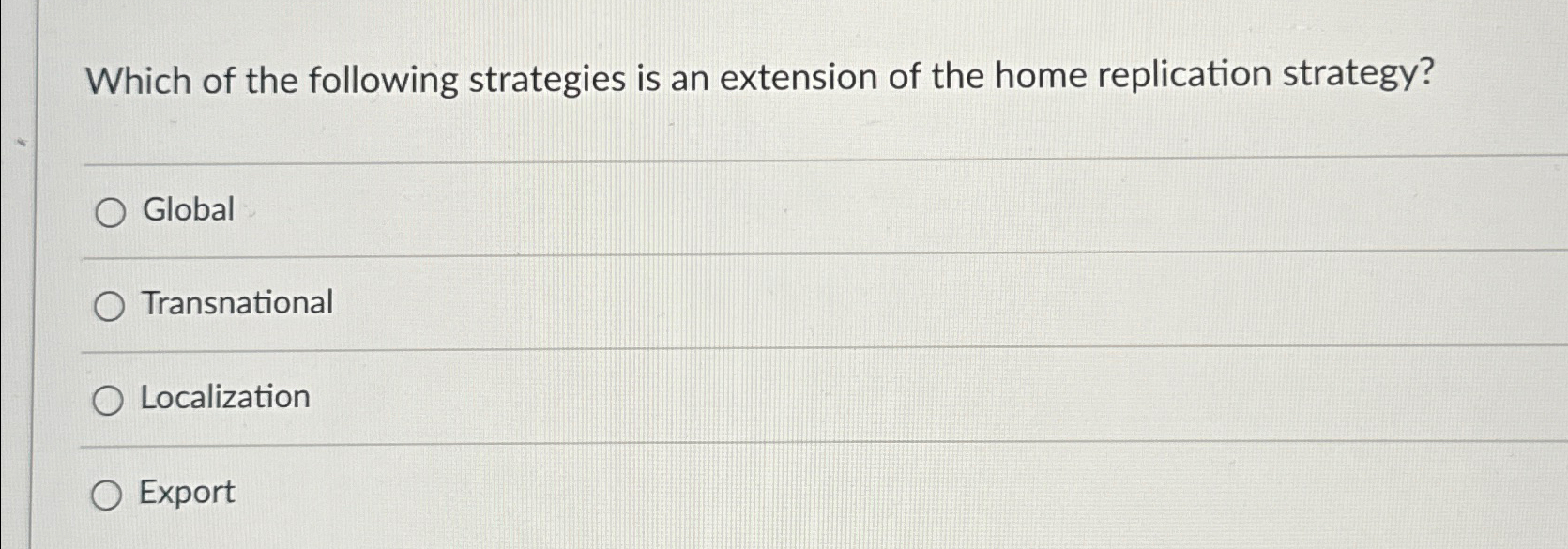 Solved Which of the following strategies is an extension of | Chegg.com