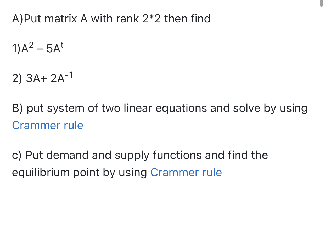 Solved A)Put matrix A with rank 2**2 ﻿then | Chegg.com