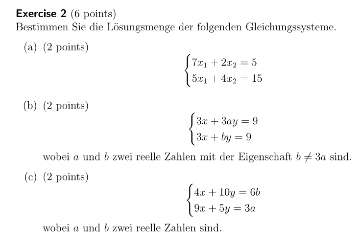 Solved Exercise 2 (6 ﻿points)Bestimmen Sie die Lösungsmenge | Chegg.com