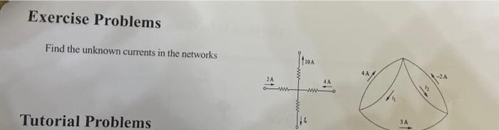 Solved Exercise Problems Find the unknown currents in the | Chegg.com
