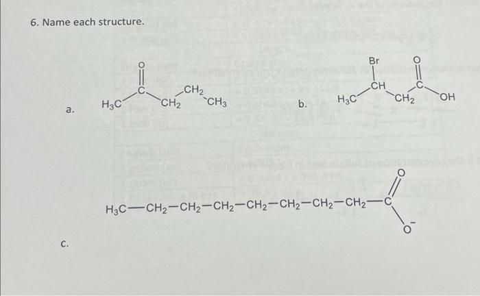 6. Name each structure. a. b. | Chegg.com