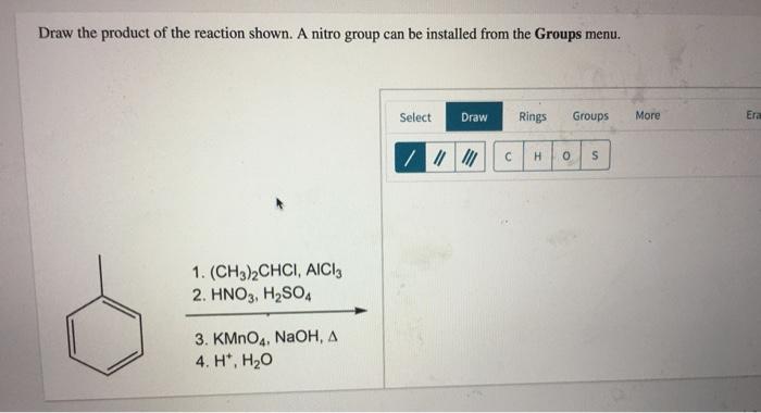 Solved Draw the product of the reaction shown. A nitro group | Chegg.com