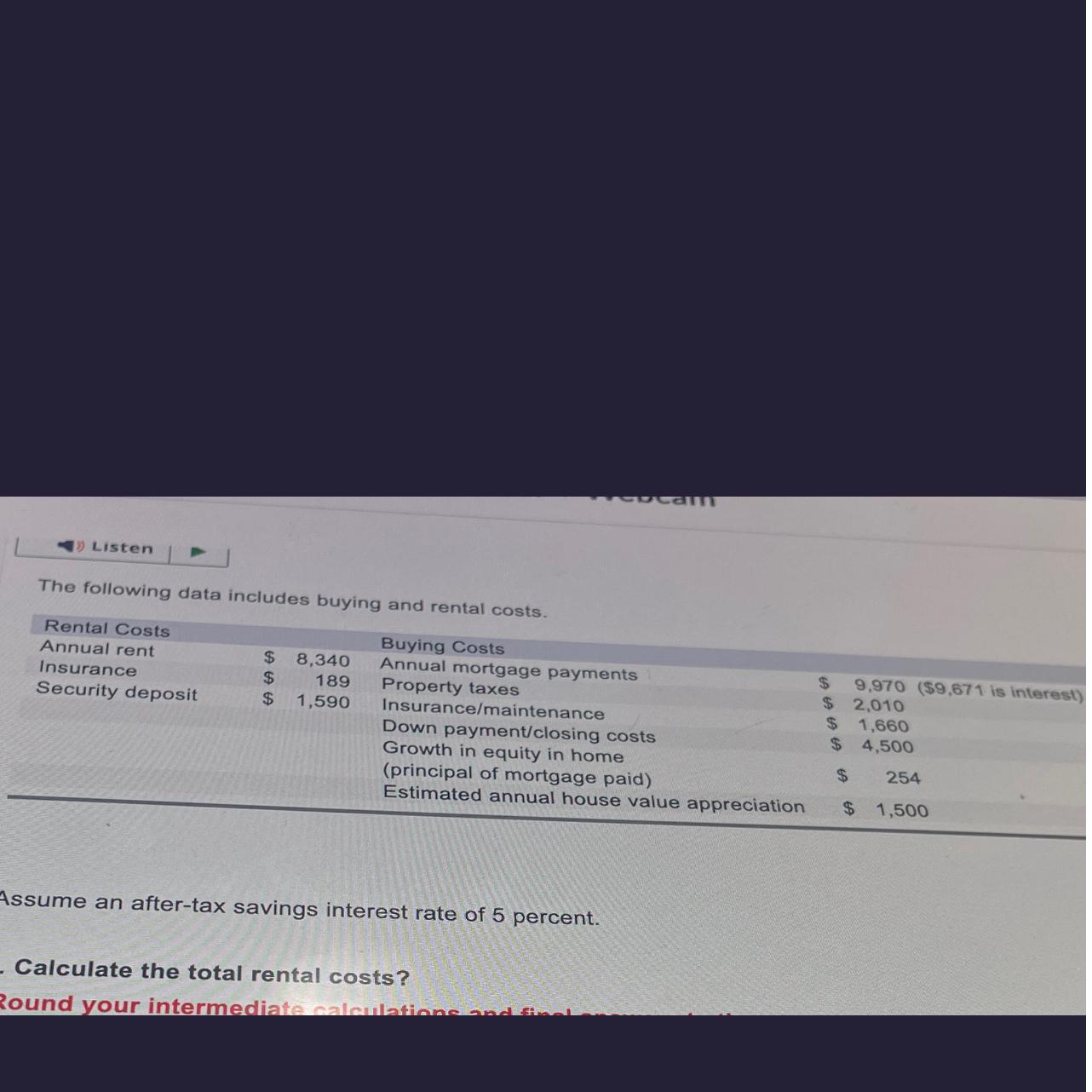 Solved ListenThe following data includes buying and rental | Chegg.com