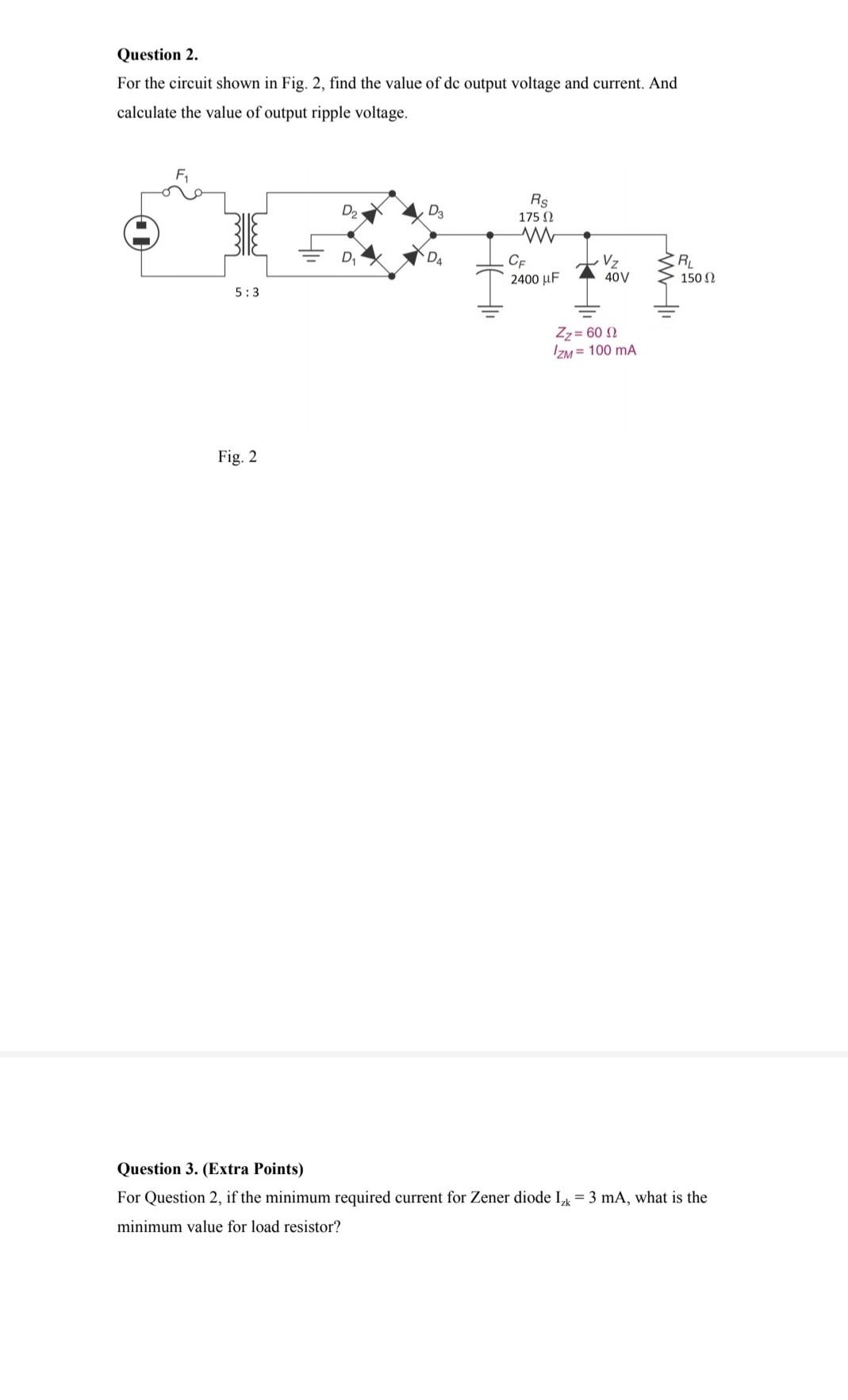 Solved Question 2 For The Circuit Shown In Fig 2 Find 