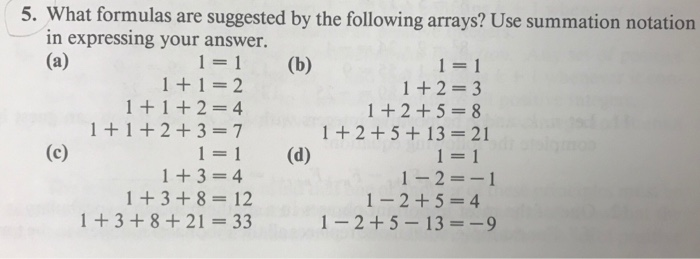 Guess formulas for the following summations (a-h) and | Chegg.com