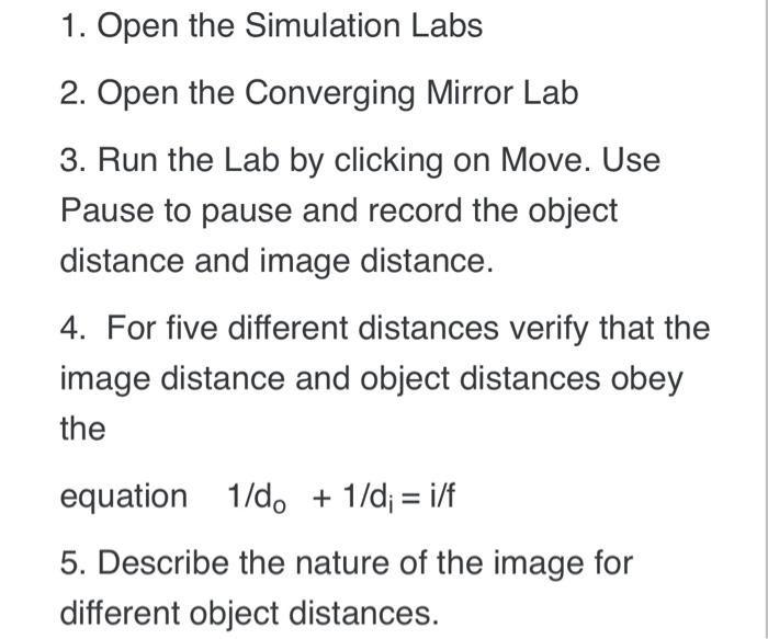 Solved 1. Open the Simulation Labs 2. Open the Converging | Chegg.com