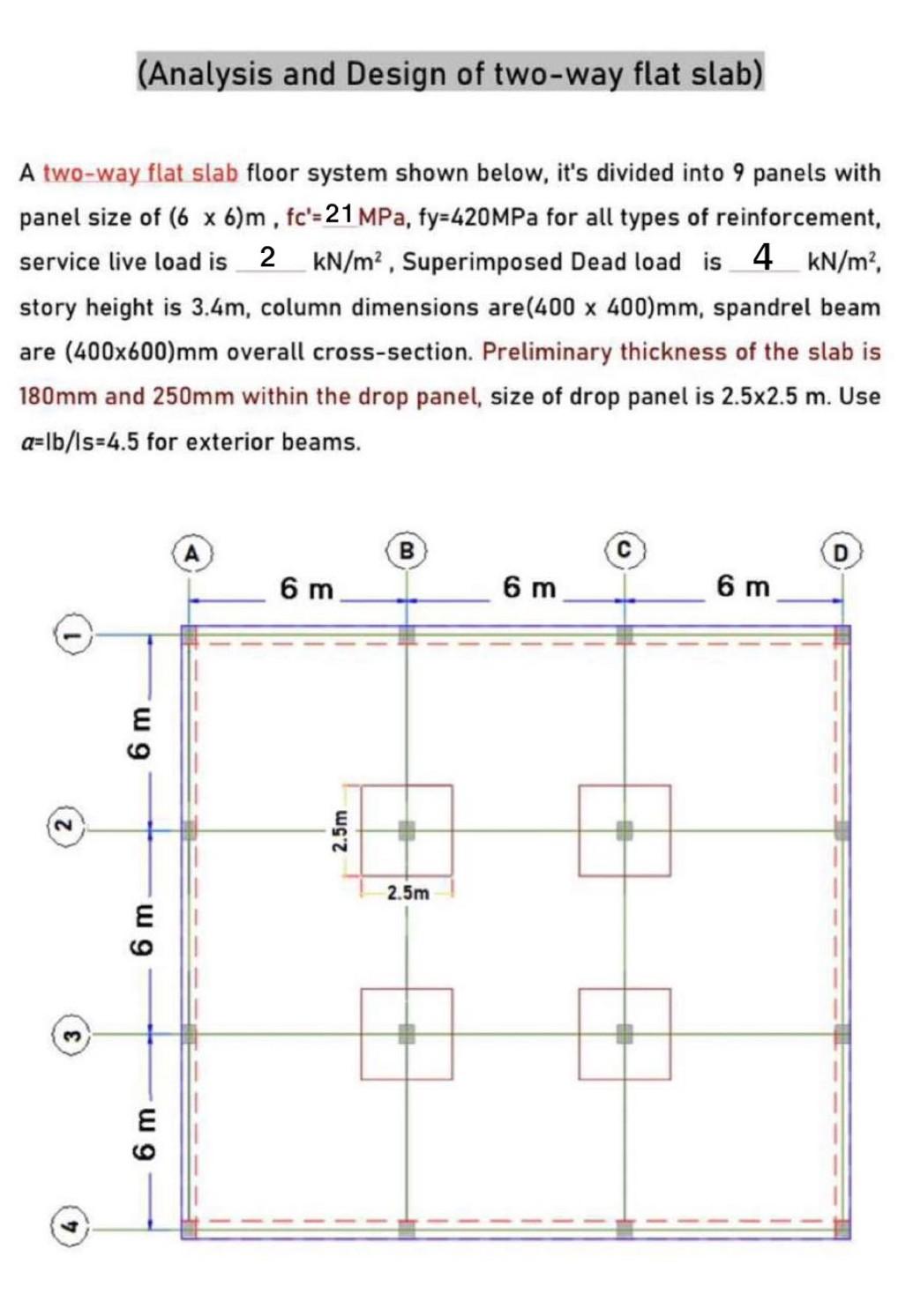 Solved (Analysis and Design of two-way flat slab) A two-way | Chegg.com