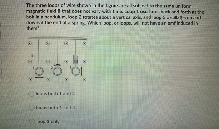 Solved The three loops of wire shown in the figure are all | Chegg.com