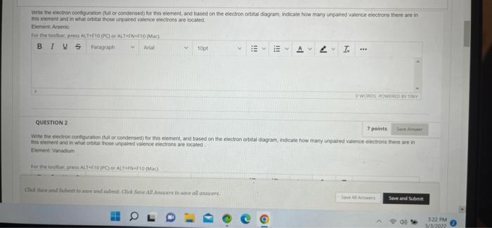 Wilt the ectron configuration (or condensed for this | Chegg.com